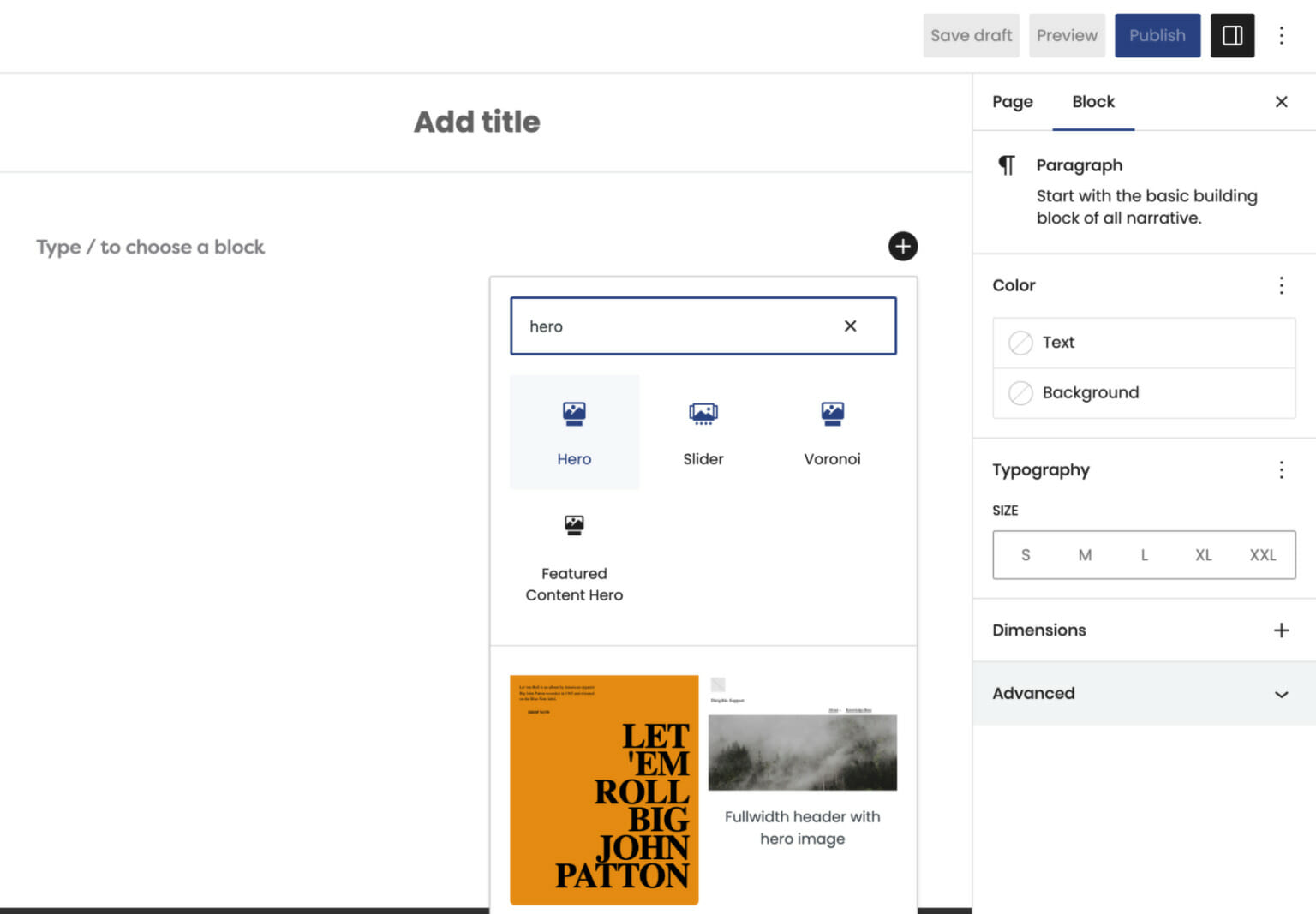 How to Use the Hero Block | Dirigible Support